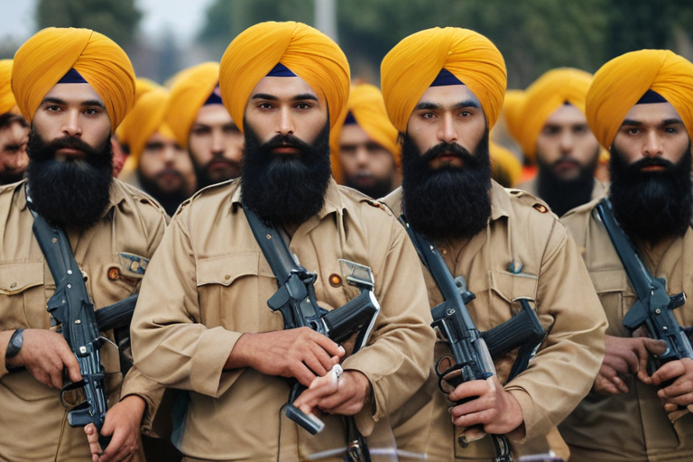 Sikh with gun army