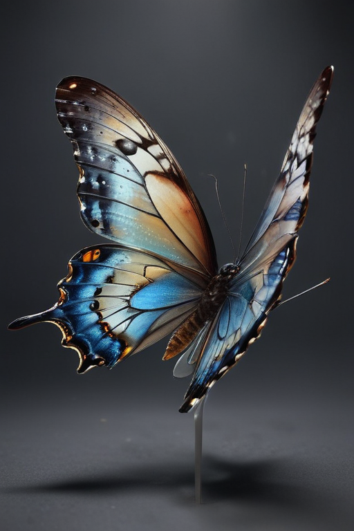 Beautifully Preserved Blue Butterfly Showcasing Intricate Wing Patterns ...