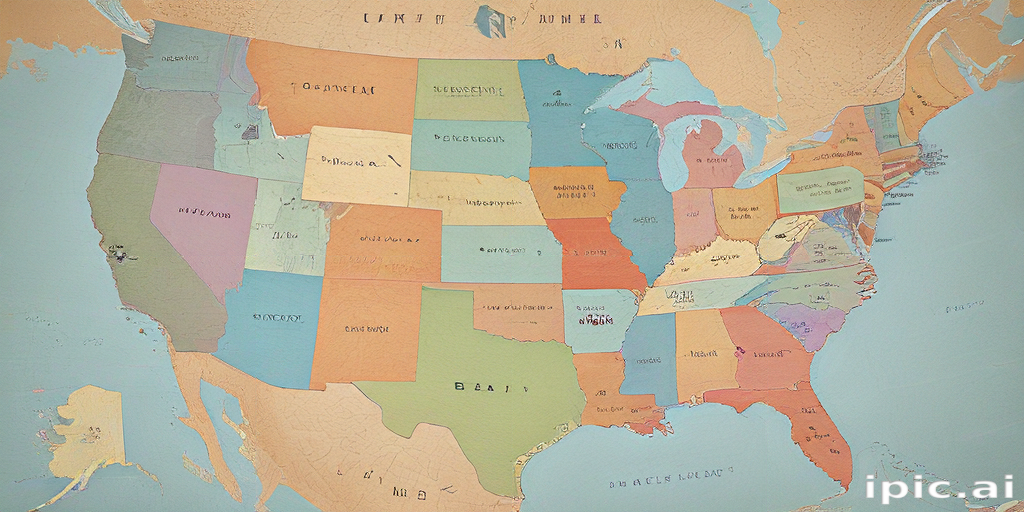 Colorful Map of the United States Highlighting Each State's Unique Borders
