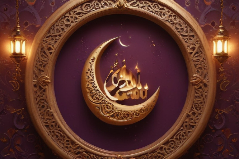 Elegant Crescent Moon Design with Intricate Patterns and Soft Lighting
