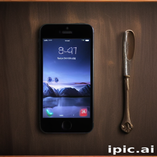Modern Technology Meets Classic Elegance: A Phone and Vintage Spoon Display