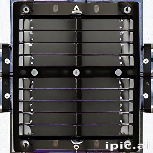 Detailed Close-Up of a Metal Grid Structure with Multiple Fastening Points