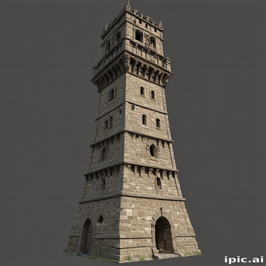 Imposing Historical Stone Tower with Detailed Architecture Against a ...