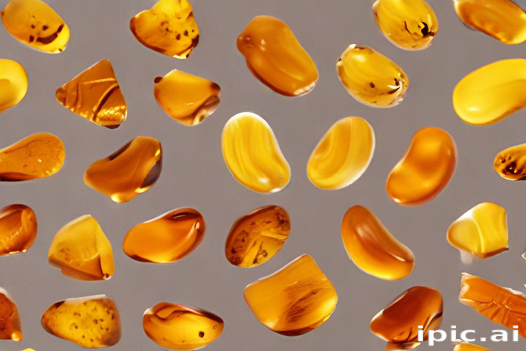 A Beautiful Collection of Polished Amber Stones Displaying Unique ...