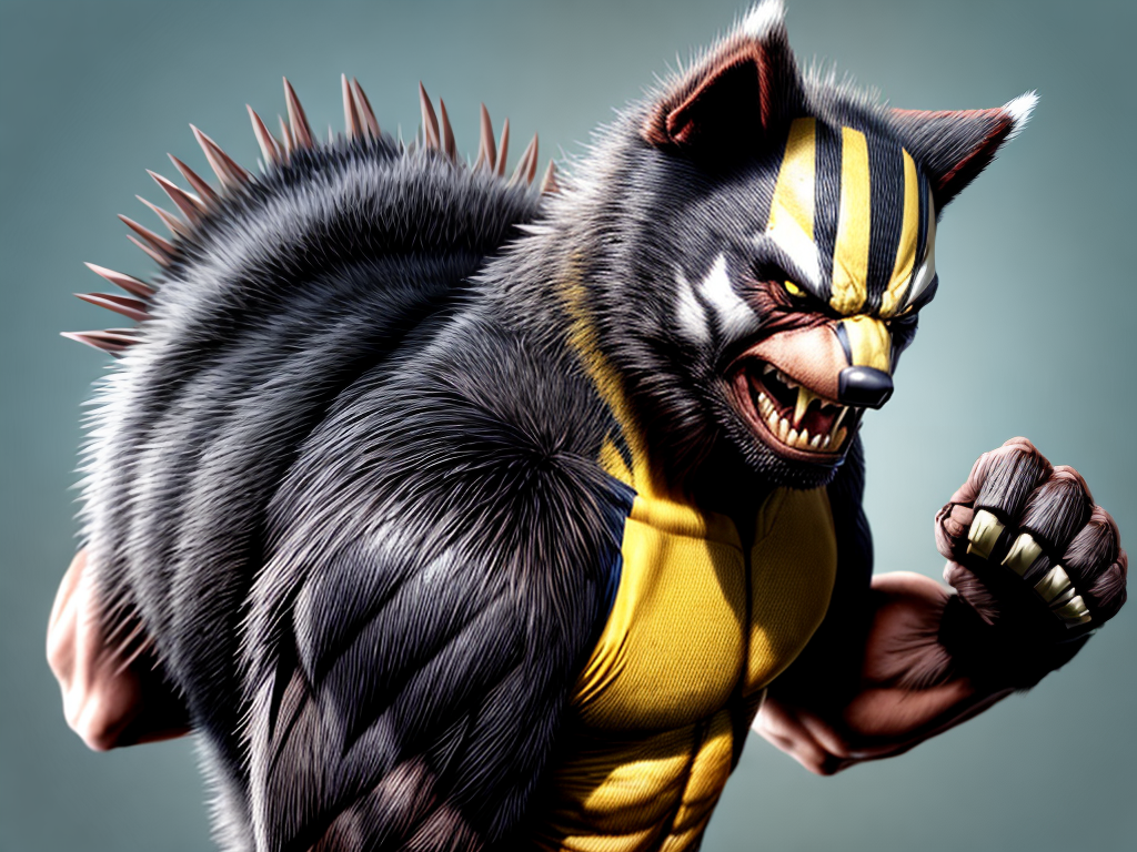 angry wolverine animal