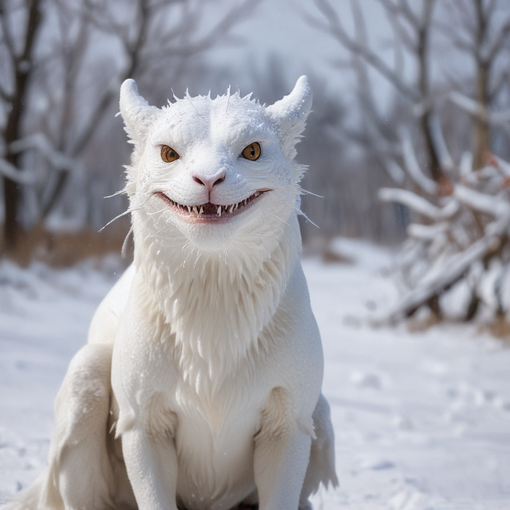 Dragona tierna en la nieve