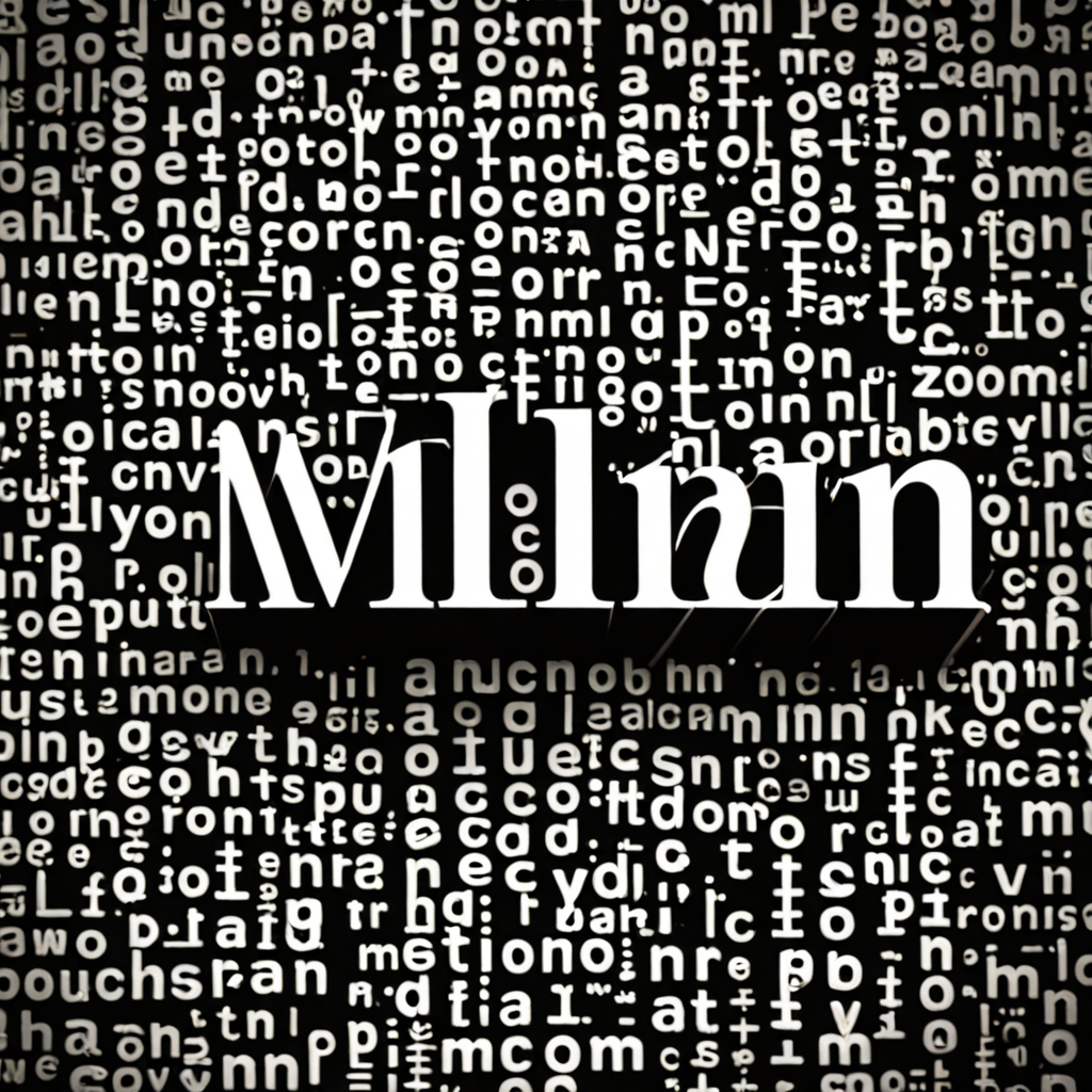 black white design with the word milian