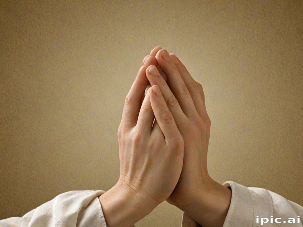 Hands Together in Prayer, Symbolizing Peace, Hope, and Spiritual Reflection