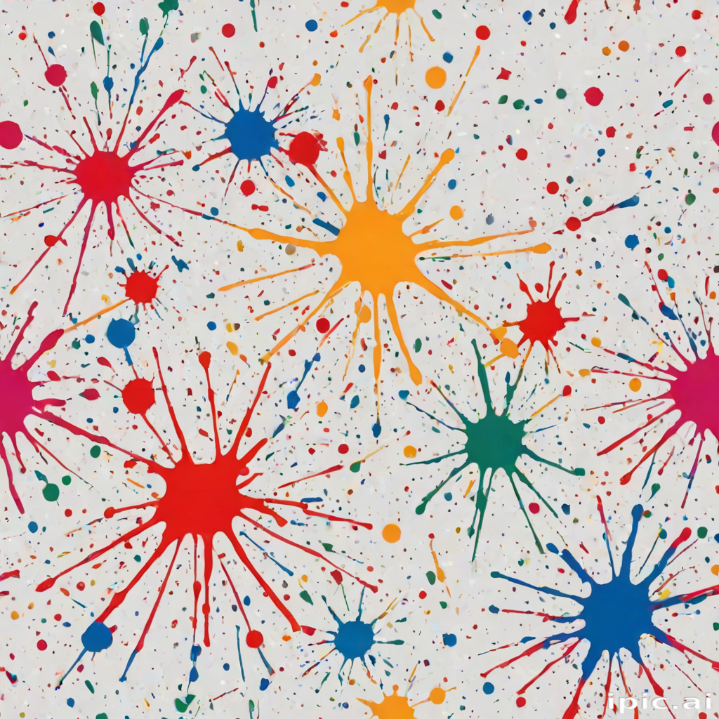 Colorful Paint Splashes Creating an Abstract Art Background of Joyful ...