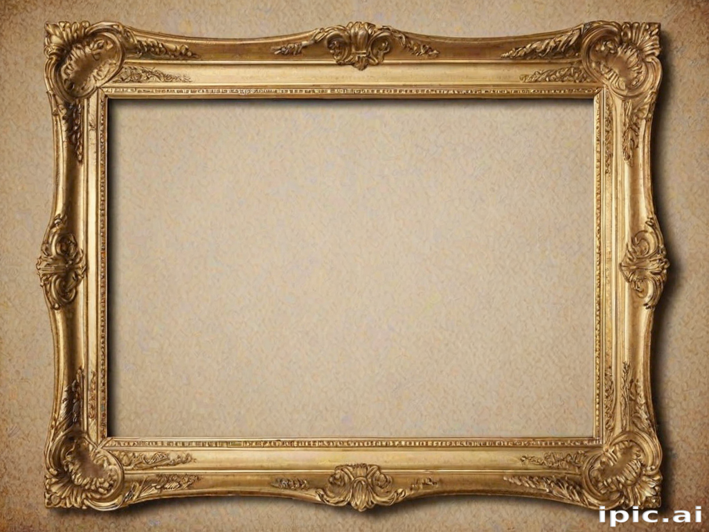 A Beautifully Ornate Golden Frame Ready for Your Favorite Artwork Display