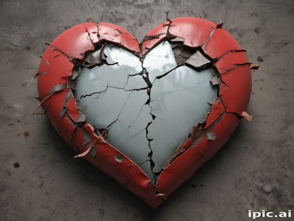 Fragmented Heart Symbolizing Broken Love and Emotional Resilience ...