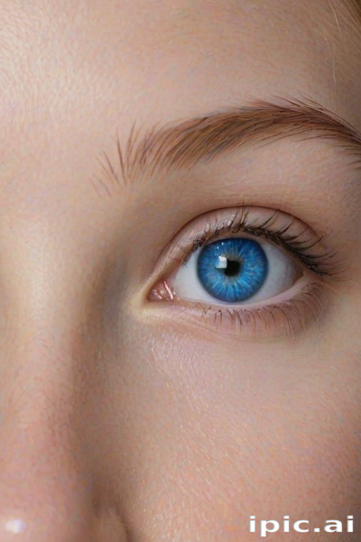 Close-Up of a Stunning Eye with Vibrant Blue Iris and Lashes