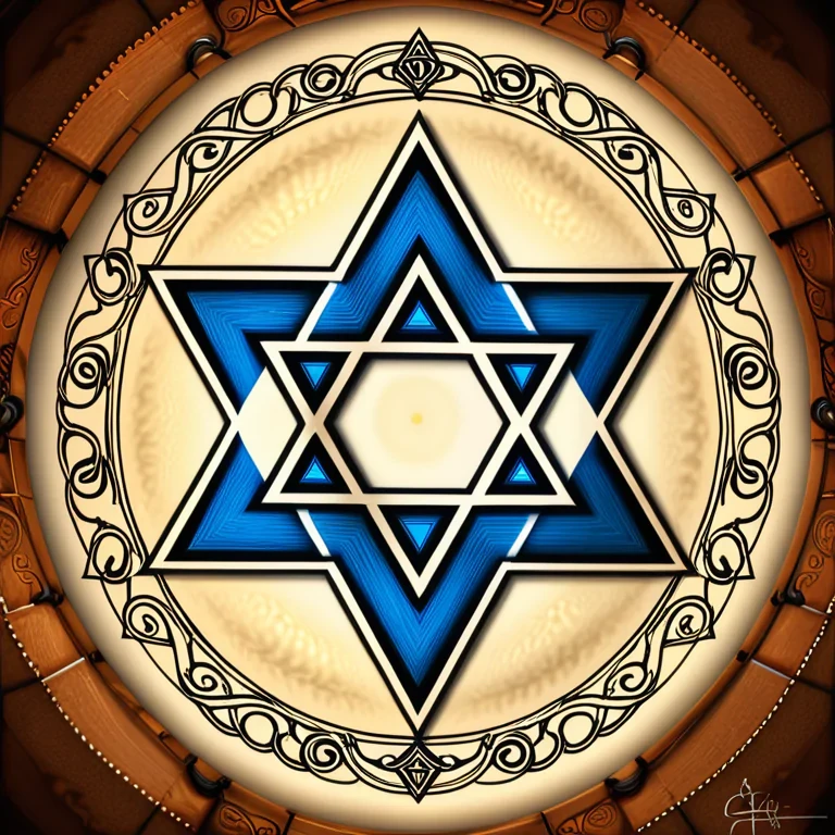 Intricate and Colorful Star of David Design with Artistic Patterns and ...