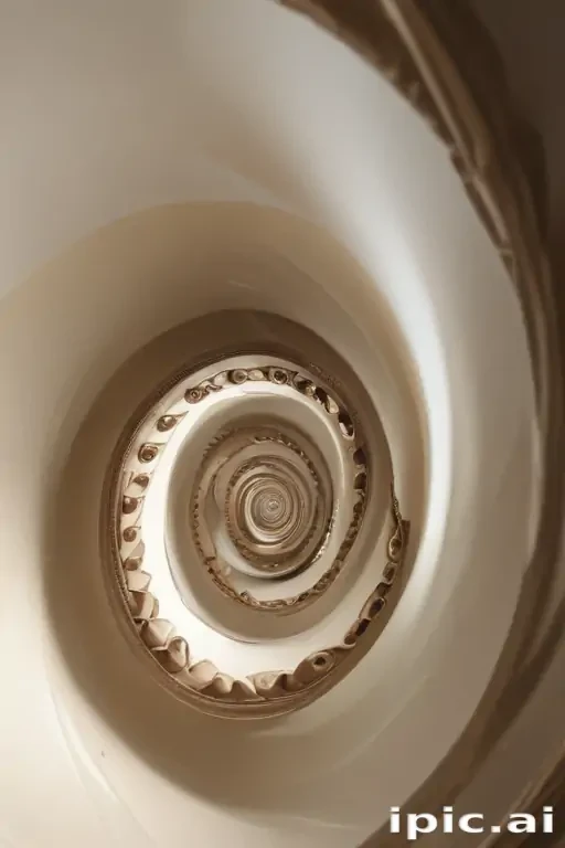 Intricate Spiral Design of a Nautilus Shell Captured from Above