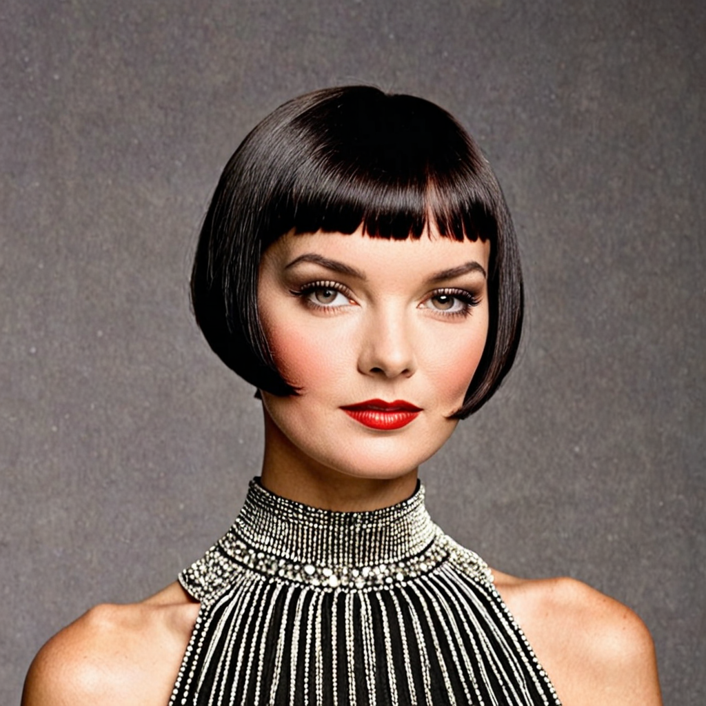 louise brooks bob haircut with buzzed nape from the back