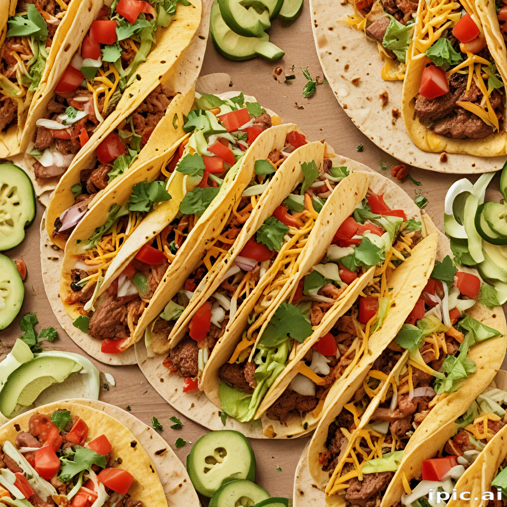 Deliciously Loaded Tacos with Fresh Ingredients Ready for a Flavorful Feast