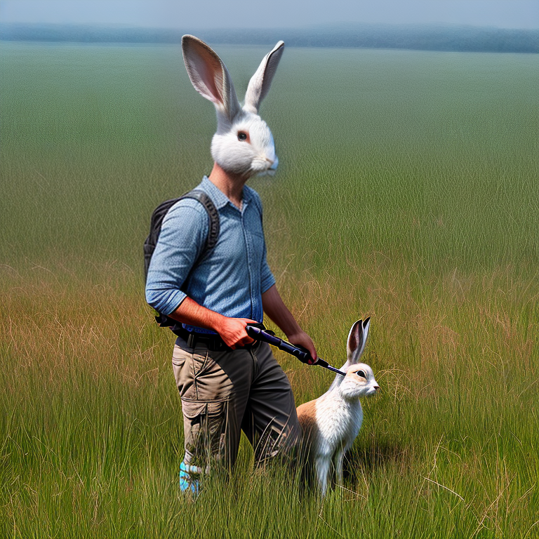 man with rabbit head
