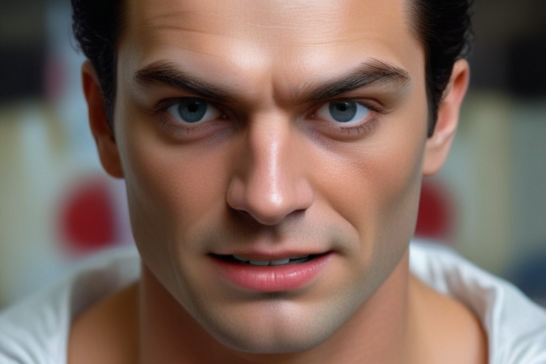 Superman getting pied in the face with a cream pie