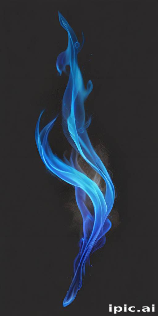 Elegant Blue Flames Dancing Gracefully Against a Dark Background