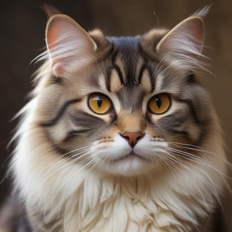 Majestic Maine Coon Cat with Striking Yellow Eyes and Fluffy Fur
