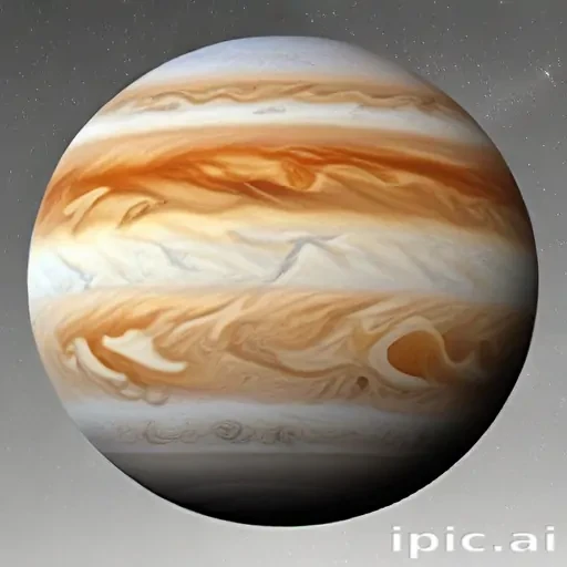 Stunning View of Jupiter's Colorful Bands and Atmospheric Patterns in Space