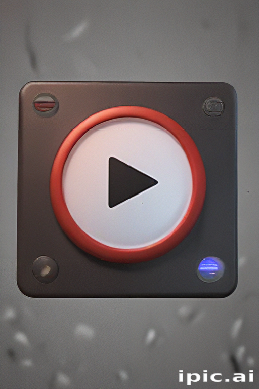 Stylish Play Button with Eye-Catching Red and White Design Elements