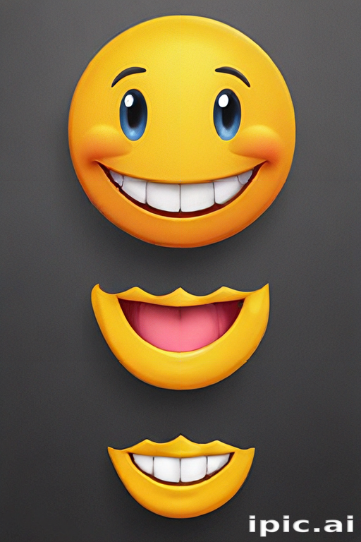 Three Cheerful Smiley Faces Displaying Different Expressions of ...