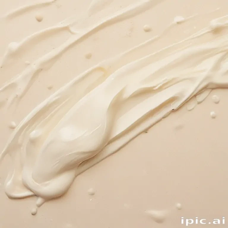 Smooth and Creamy Texture of Light Beige Substance Spread on Surface.