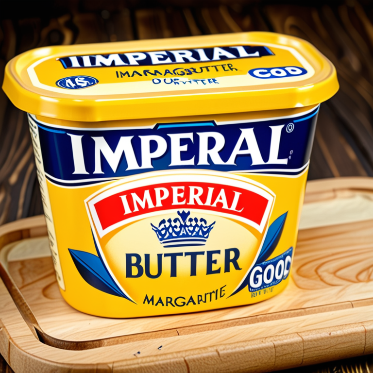 Imperial Butter and Margarine Package with Freshly Cut Yellow Blocks