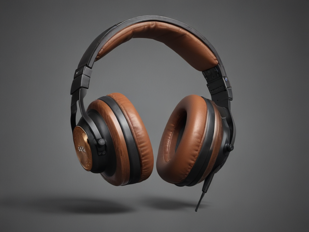 Elegant Leather-Trimmed Headphones Displaying Modern Design and ...