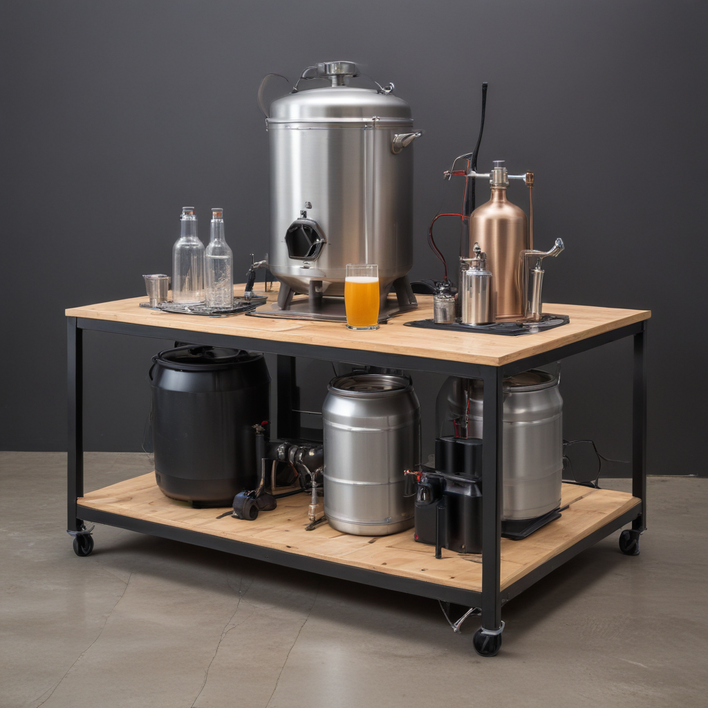 dear AI i want a image of an modular craft beer pi housing on a work ...