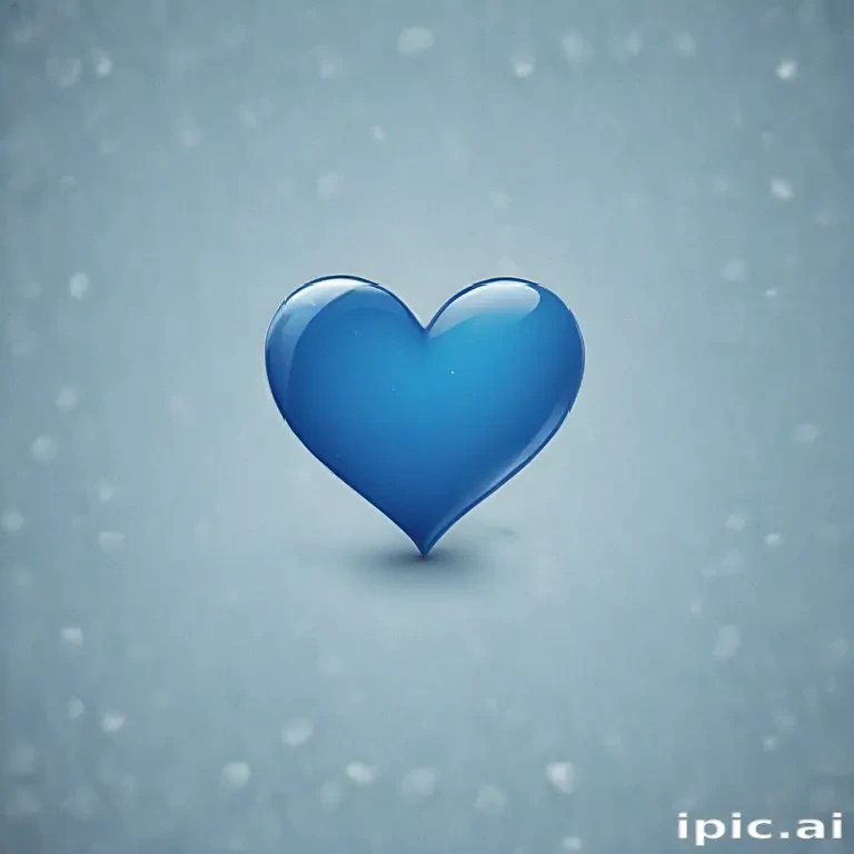 A Beautiful Blue Heart Symbol on a Soft, Subtle Background