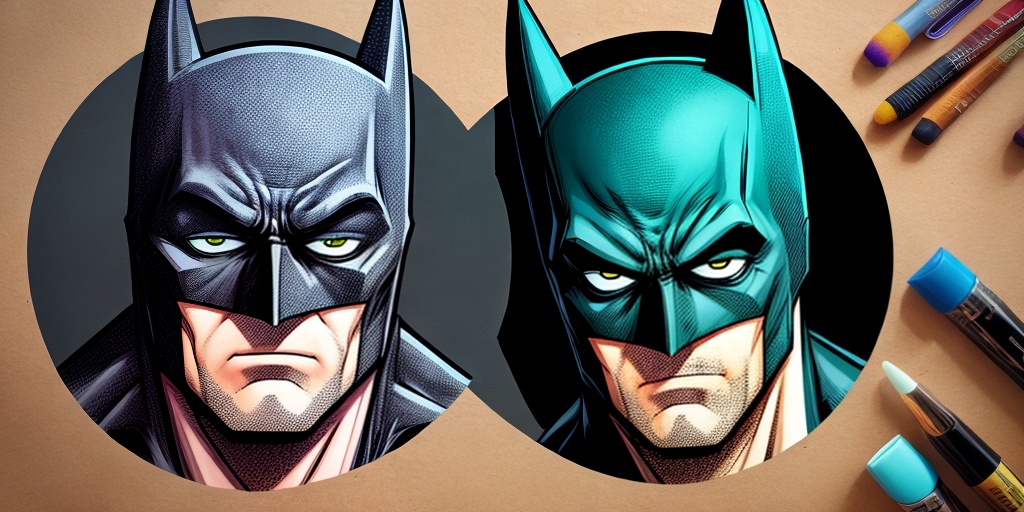 batman with a round face and somewath short hair with a background of ...