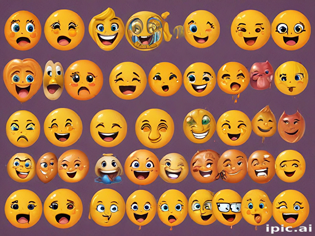 A Colorful Collection of Expressive Emojis Representing Various ...