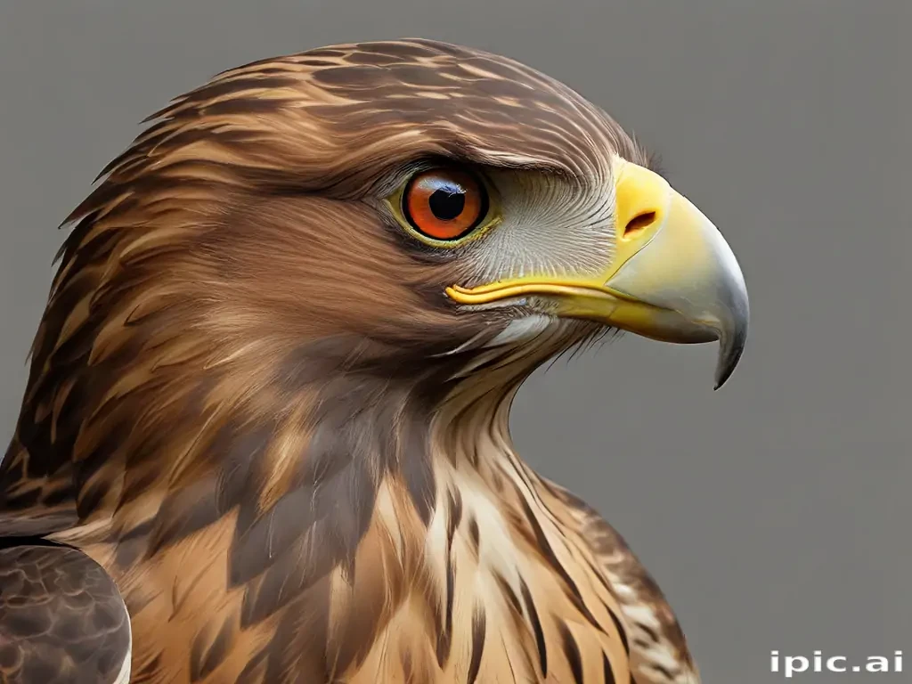 Majestic Portrait of a Hawk Showcasing Its Striking Features and Colors