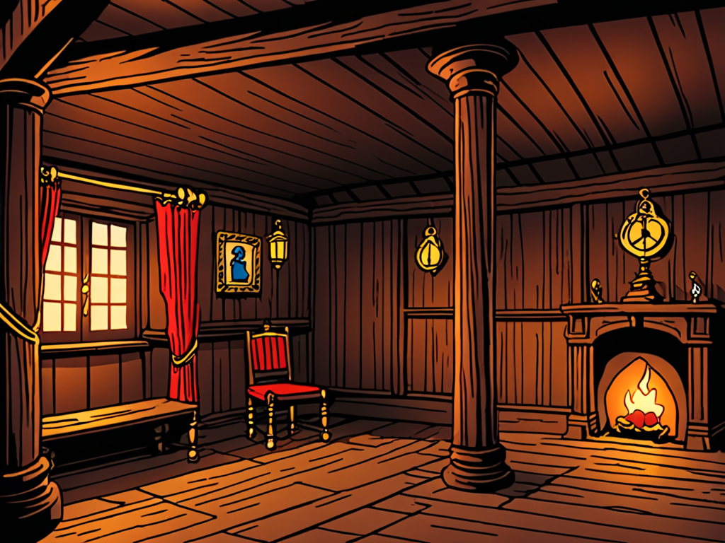 Interior of Captain Hook's state room on the pirate ship from the ...