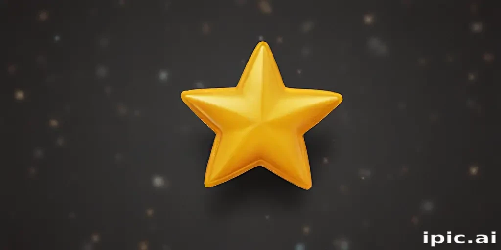 Shining Bright: A Bold Yellow Star Against a Dark Starry Background