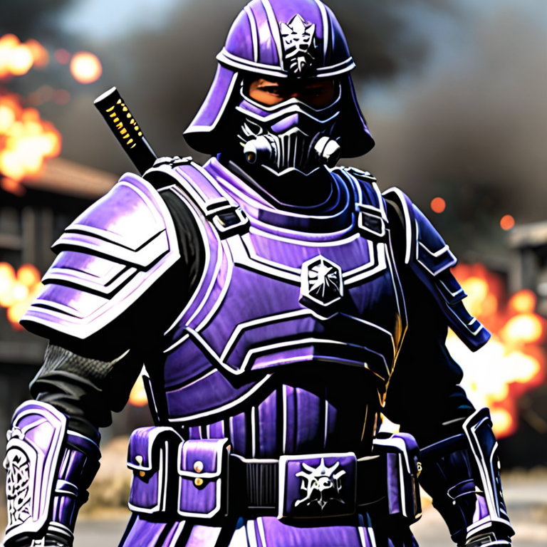 Masked man purple samurai in call of duty universe
