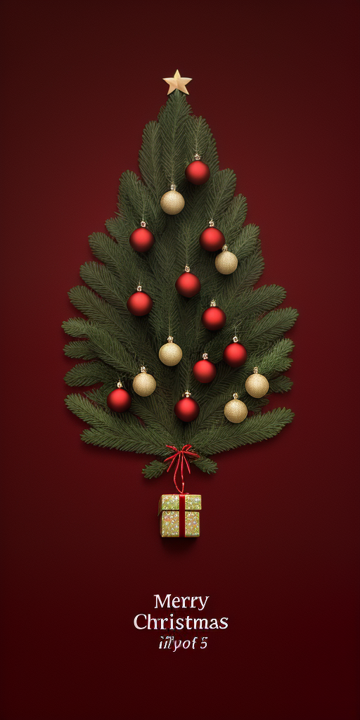 Elegant Christmas Tree Design with Ornaments and Gift Box for Holiday ...