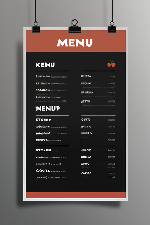 Stylish Menu Display Featuring Delicious Options and Creative ...