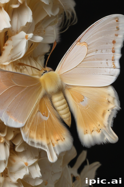 Delicate Cream Butterfly Resting on a Cluster of White Flowers
