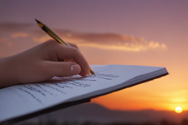 sunset writing