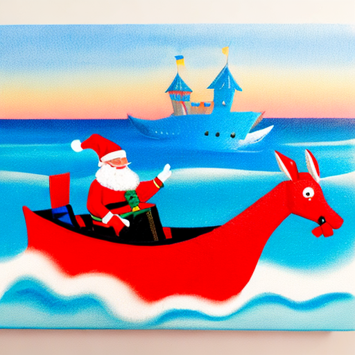 Dolphins pull santa sleigh
