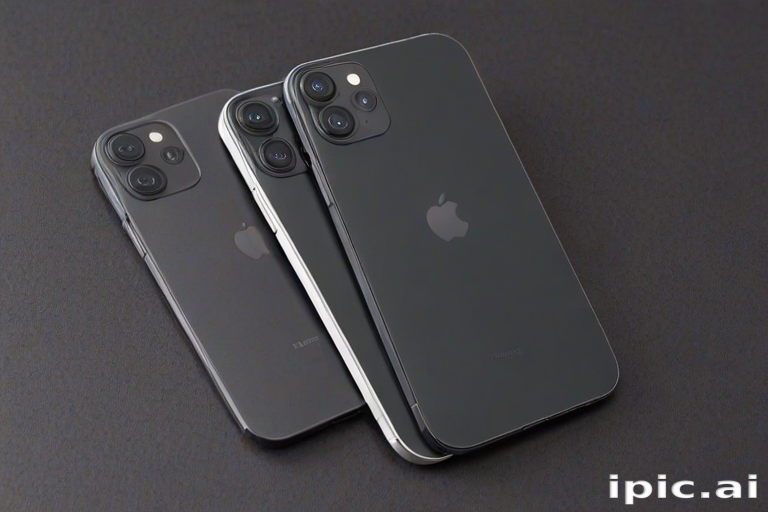 Three Generations of Apple iPhones Displayed in Sleek Black Design