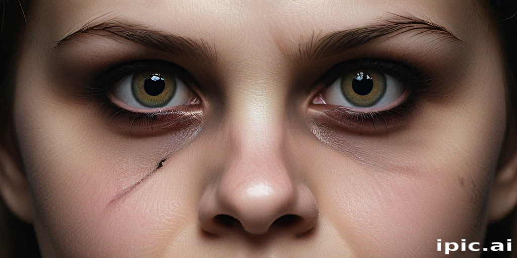 Close-Up of a Young Woman with Intense Eyes and Emotional Depth