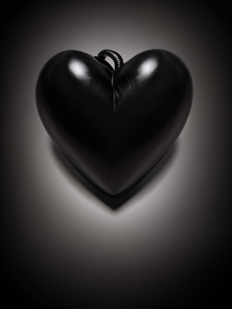 A Striking Black Heart Symbolizing Deep Emotions and Mystique in Darkness