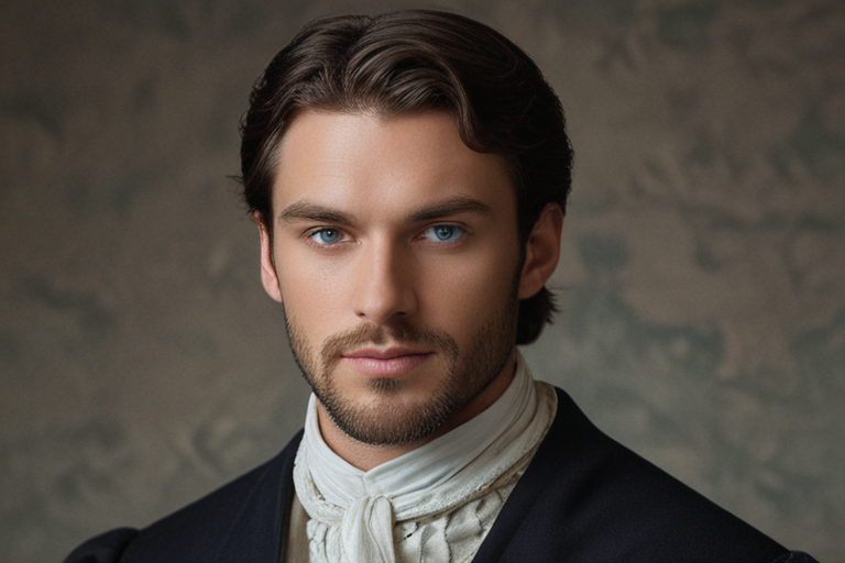 tudor era knight, handsome, masculine, kind, gentleman, dark hair, blue ...