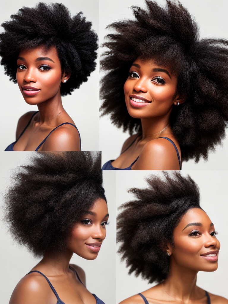 ebony woman very big natural hair