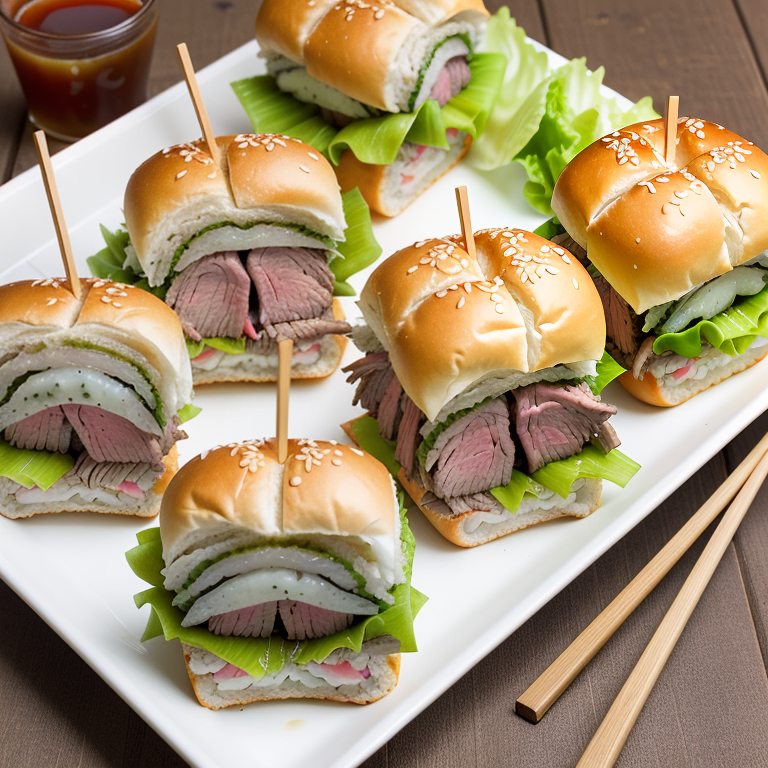 Delicious Gourmet Sliders Stacked with Tender Beef and Fresh Vegetables