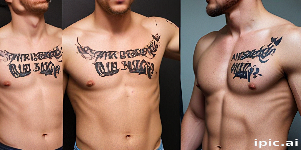 Artistic Display of Intricate Tattoos on a Muscular Male Chest